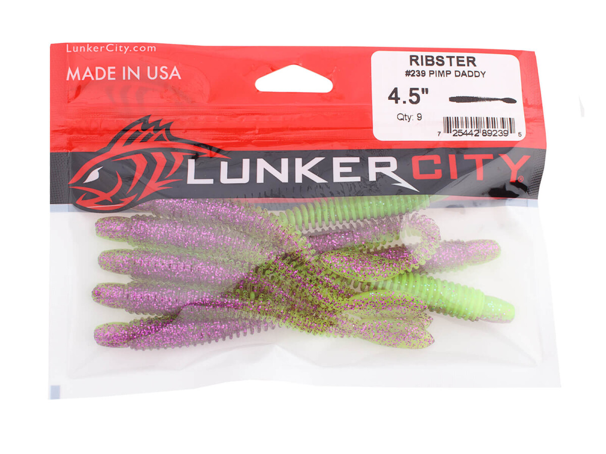 Lunker City 3" Ribster Gummiwurm Drop Shot - CAMO-Tackle Shop